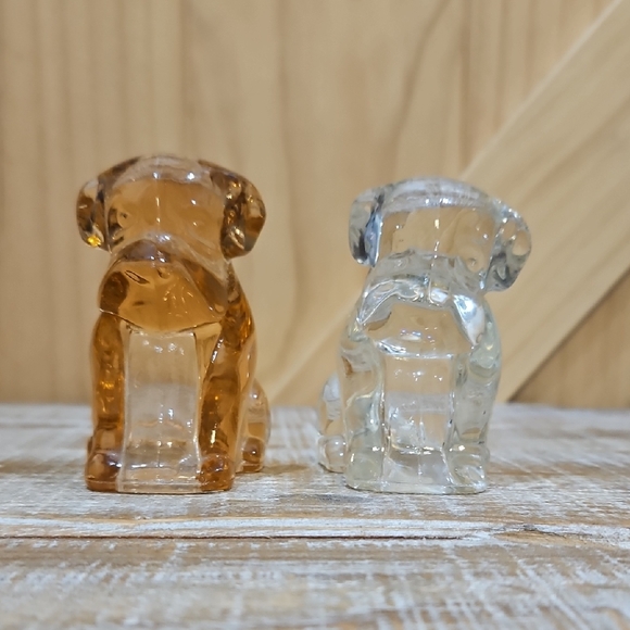 Vintage | Accents | Vintage Pair Of Pink Clear Federal Glass Mopey Dogs ...